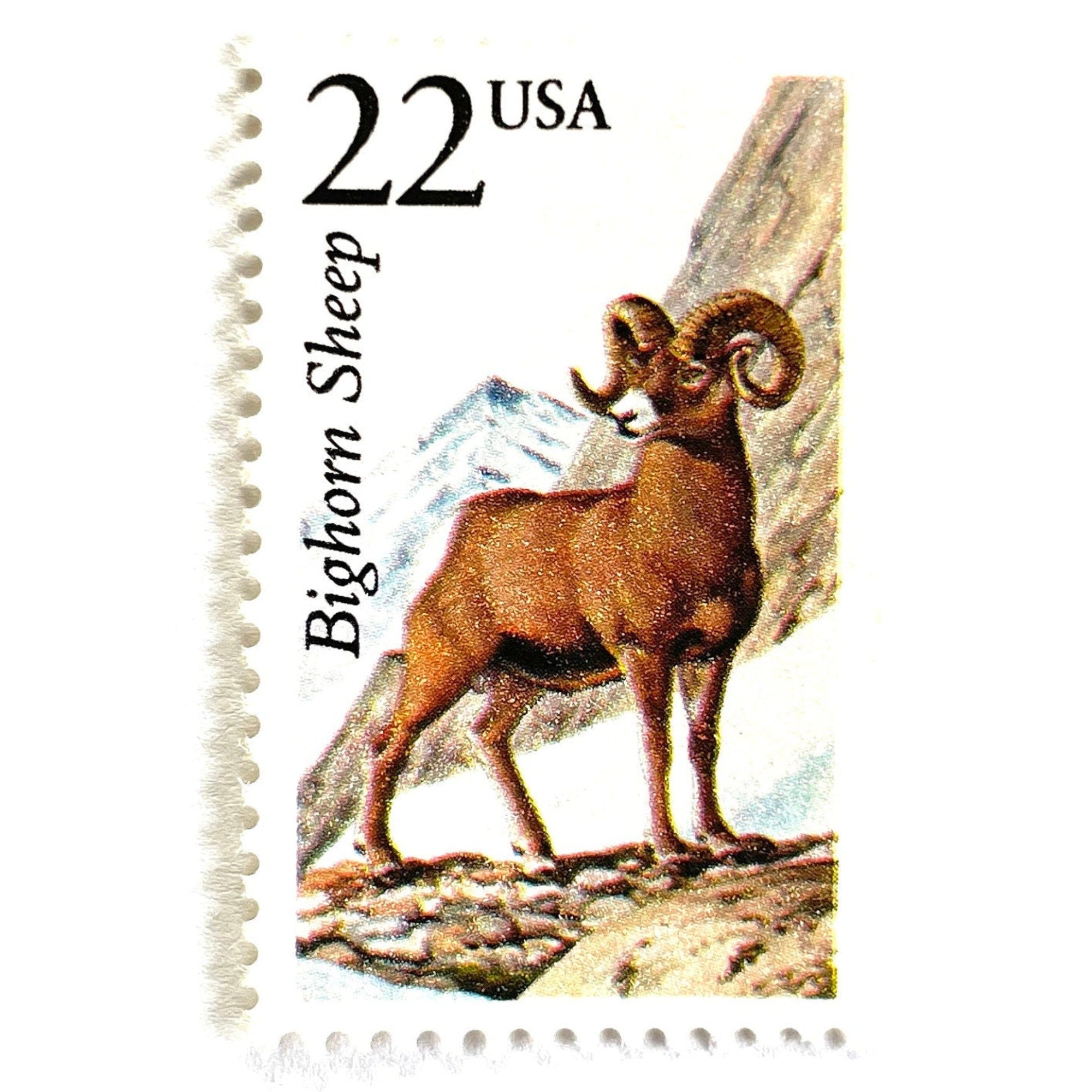 Bighorn Sheep Postage Stamps (North American Wildlife Series, Ram ...