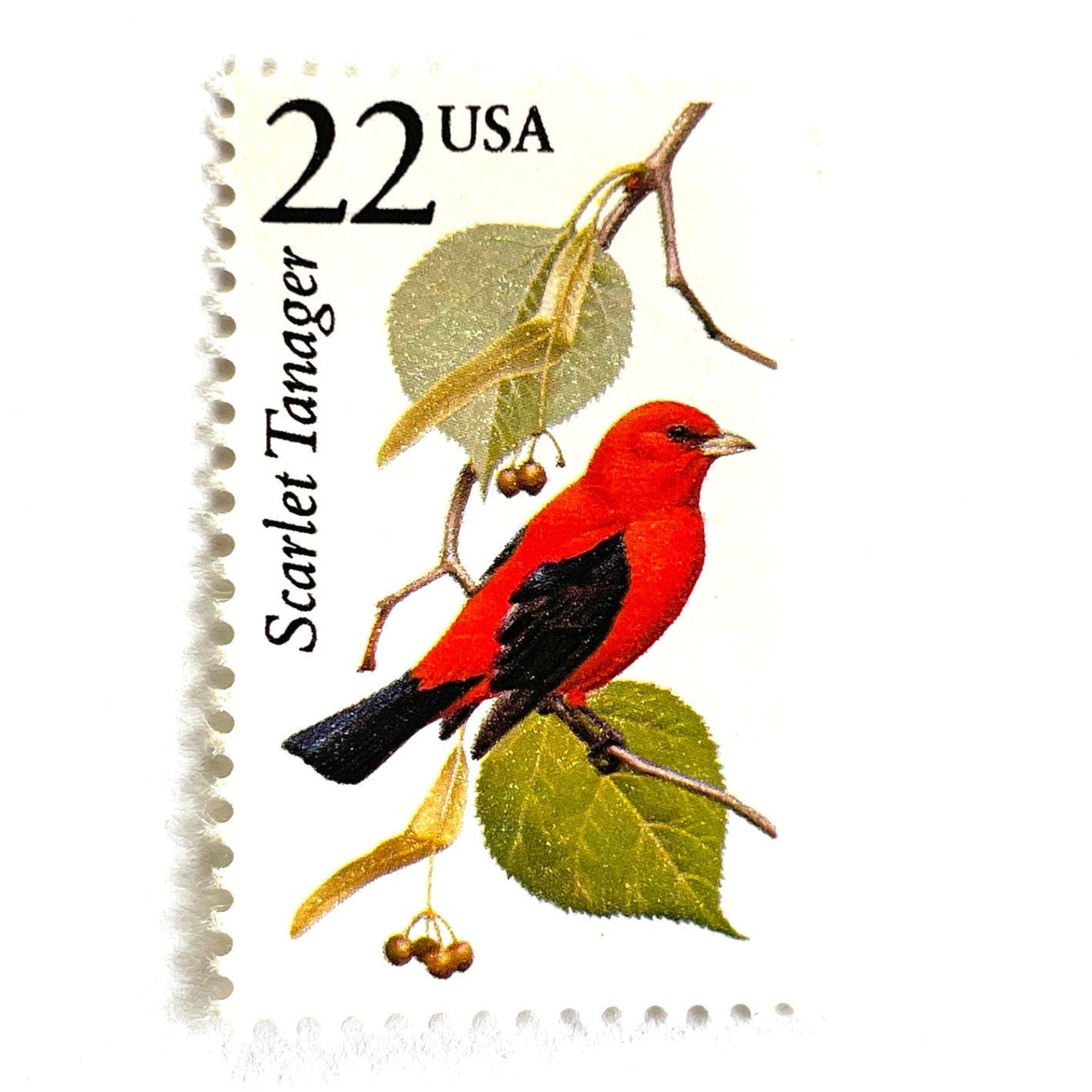 Scarlet Tanager Postage Stamps (North American Wildlife Series, Bird ...