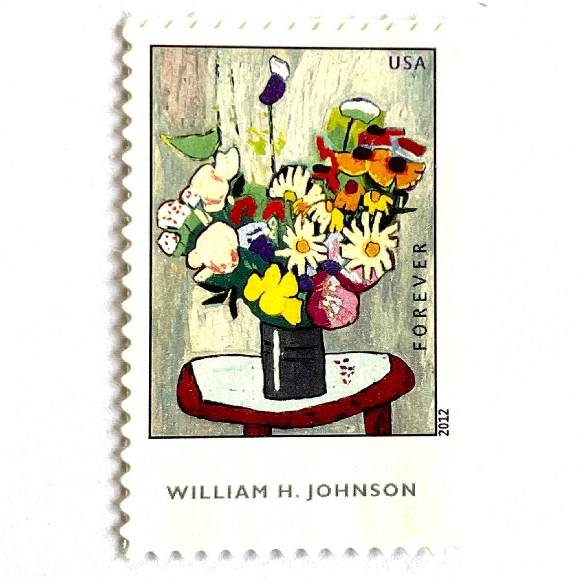 Flowers Painting Postage Stamps | William H. Johnson | American Treasu ...