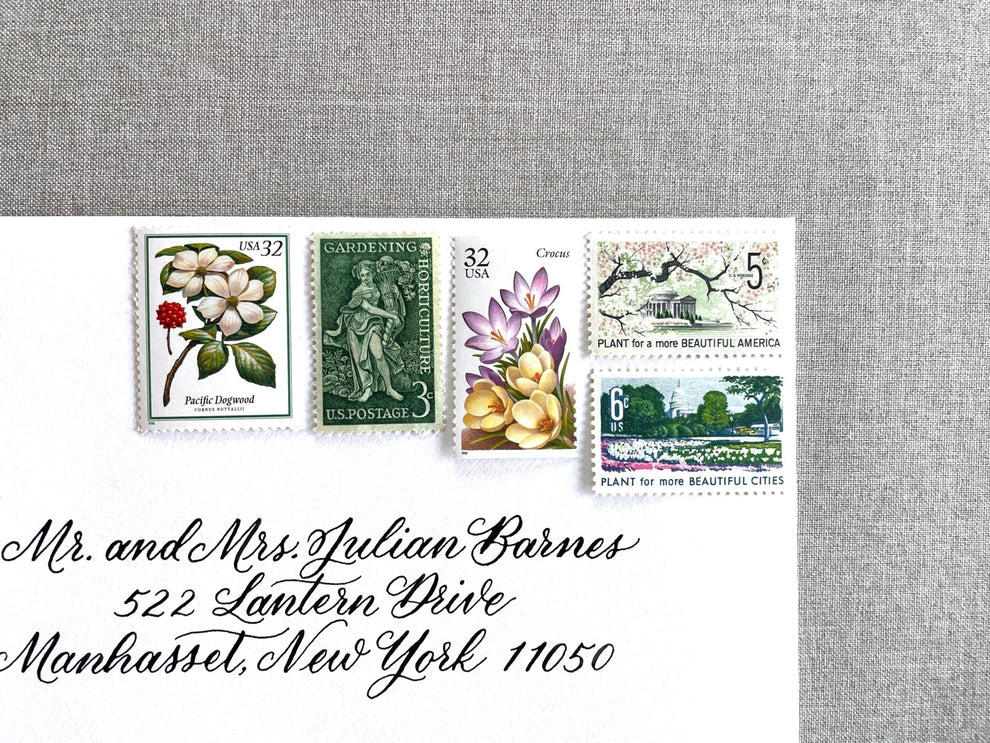 Garden Botanical Postage Set of 5 Postage Stamps (For Letters Weighing ...